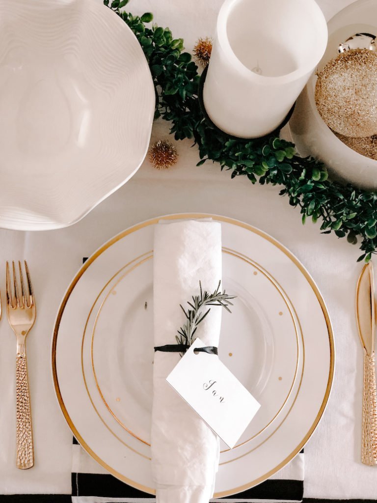An Elegant Black, White and Gold Table Setting - Life with Mar