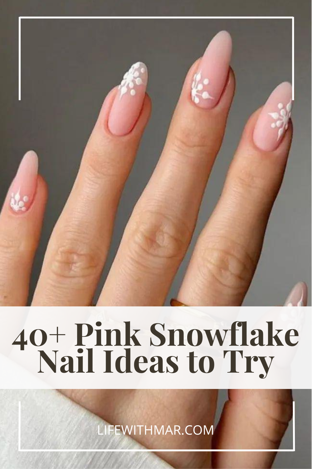 40+ Pink Snowflake Nail Ideas - Life with Mar
