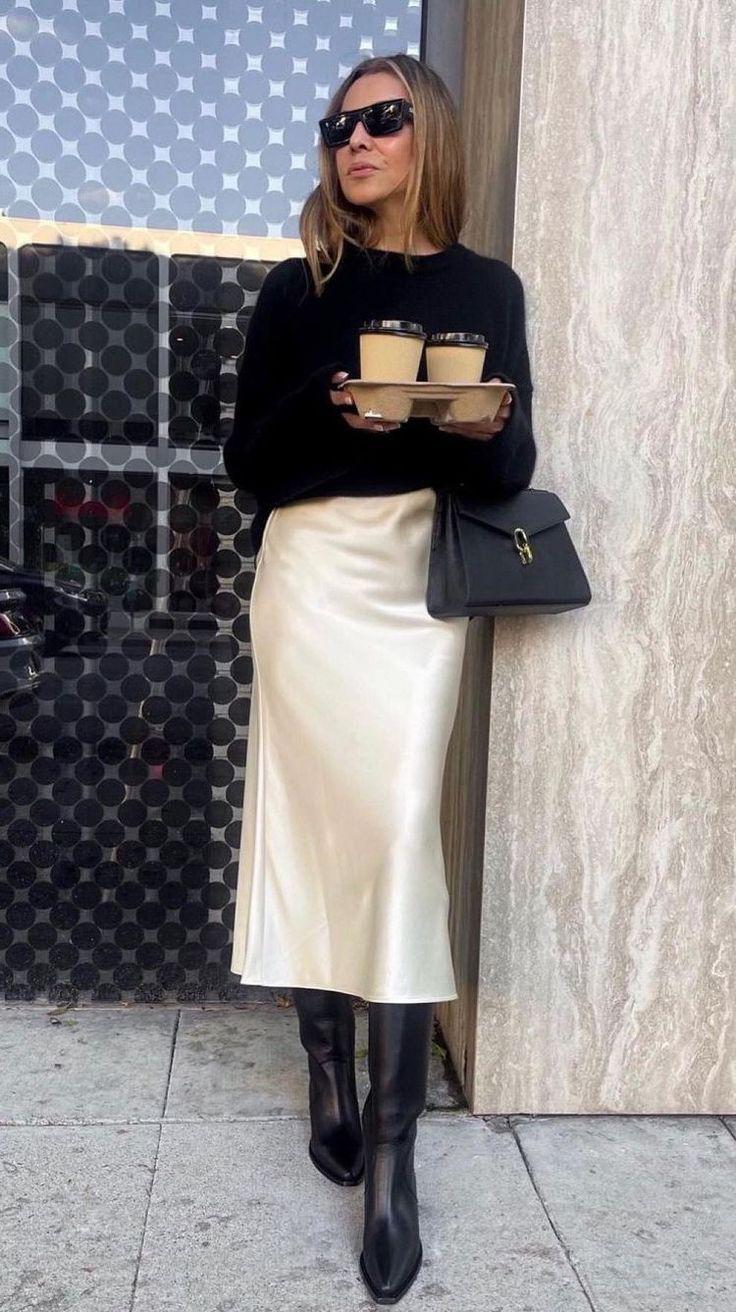 How to Wear a Satin Skirt This Winter - Life with Mar
